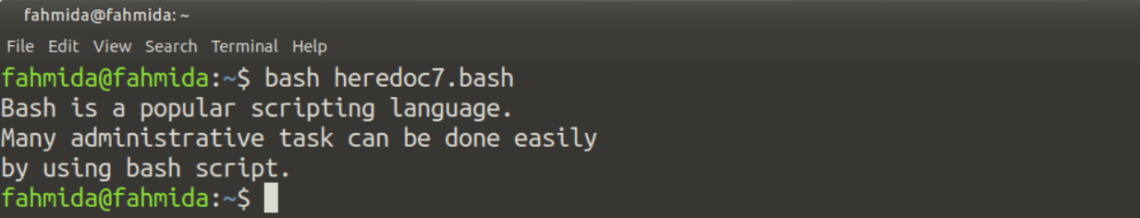 How to use Here Document in bash programming
