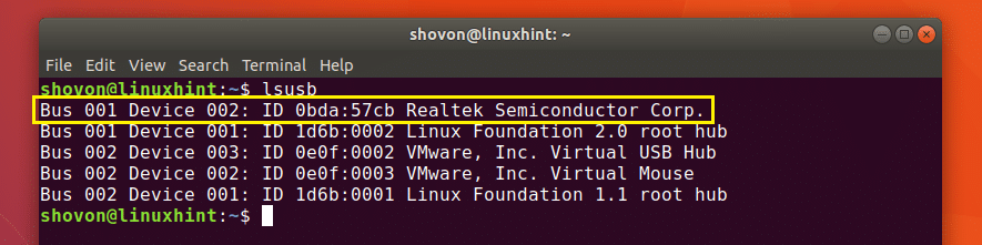 List USB Devices Linux