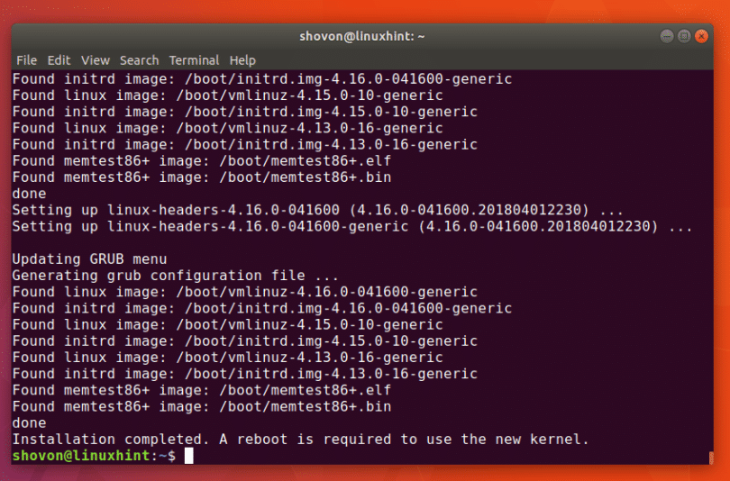 Upgrade Kernel on Ubuntu 18.04