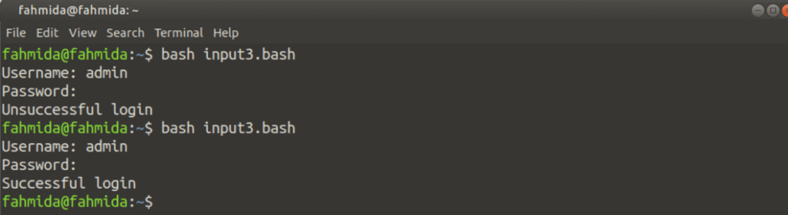 Bash Script User Input