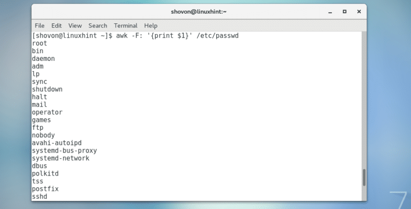 How to List Users on CentOS