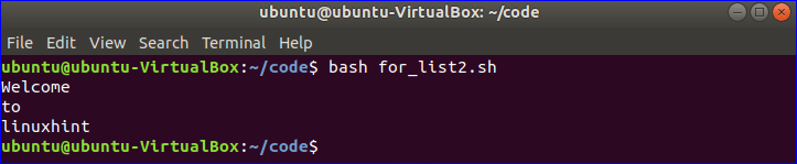 Bash Loop Through A List Of Strings