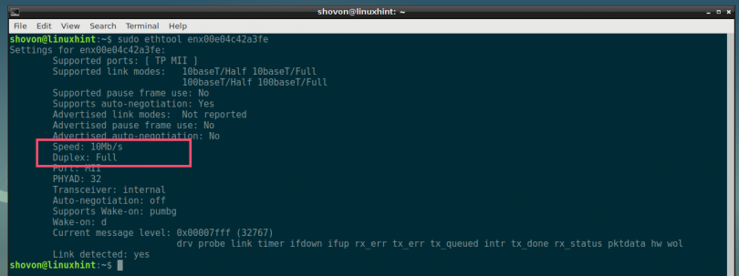 ethtool Commands and Examples