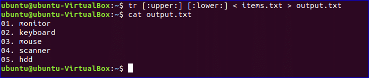 Bash Tr Command