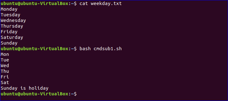 BASH Command Output To The Variable