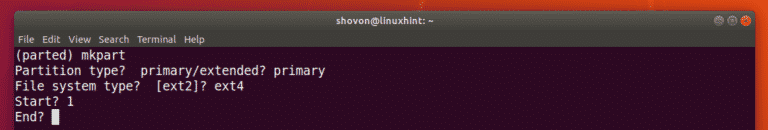 How to use parted on Linux