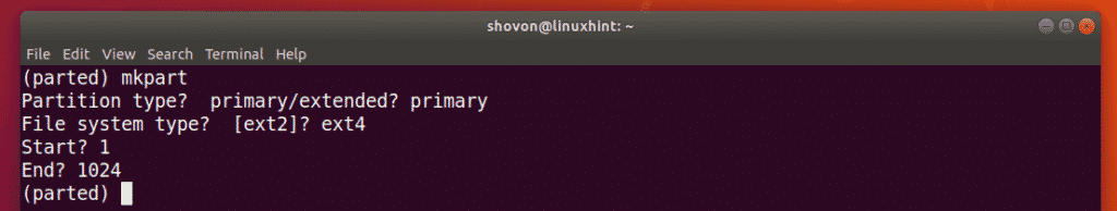 How to use parted on Linux
