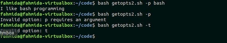 Bash Getopts