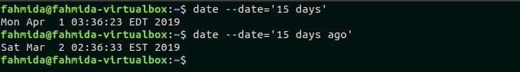  bash Date Examples 