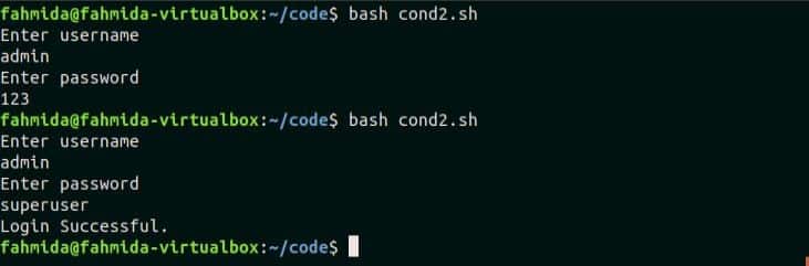 Bash Conditional Statement