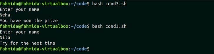 Bash Conditional Statement