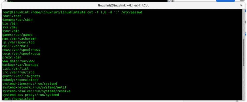 How to use linux cut command