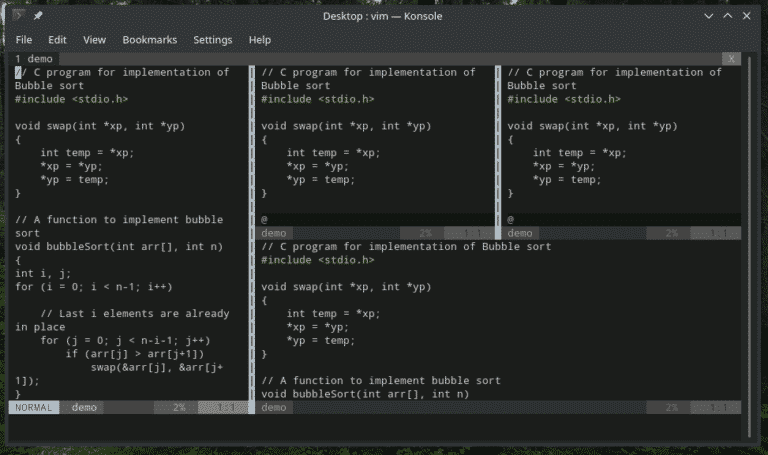 Vim Split Screen