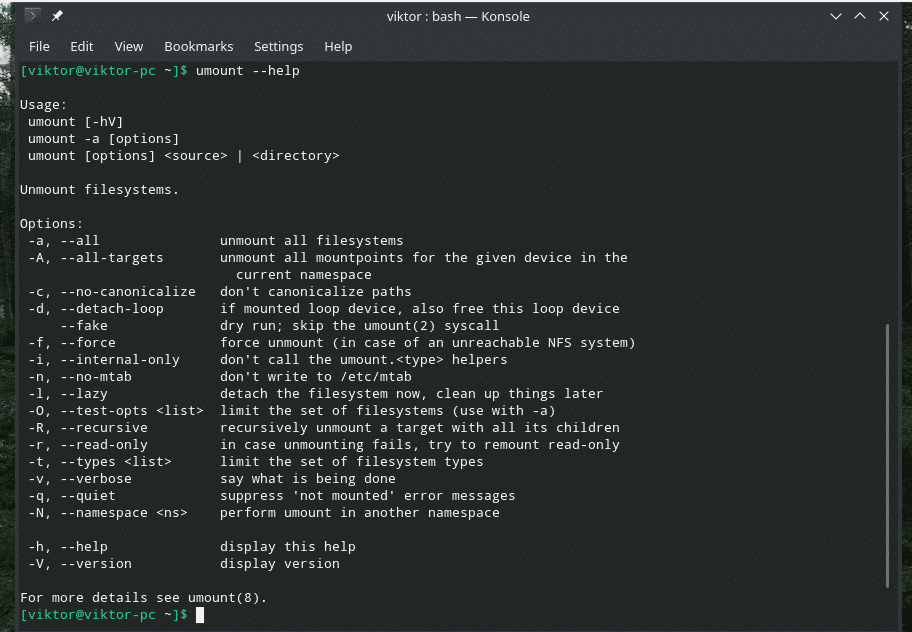 Linux Umount Command