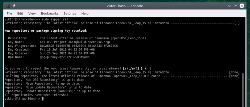 Change to Cinnamon Desktop on OpenSUSE