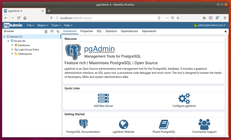 Set up a PostgreSQL server and pgAdmin with Docker