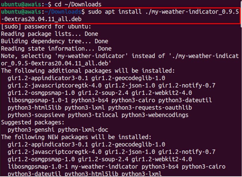 How to Install My Weather Indicator for Ubuntu 22.04 (LTS)