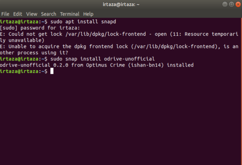 How to install and use ODrive with Ubuntu