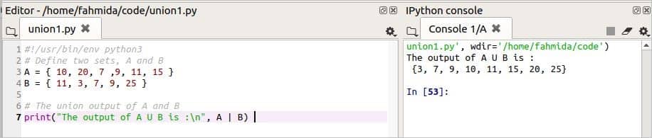 How To Use Union On Python Set
