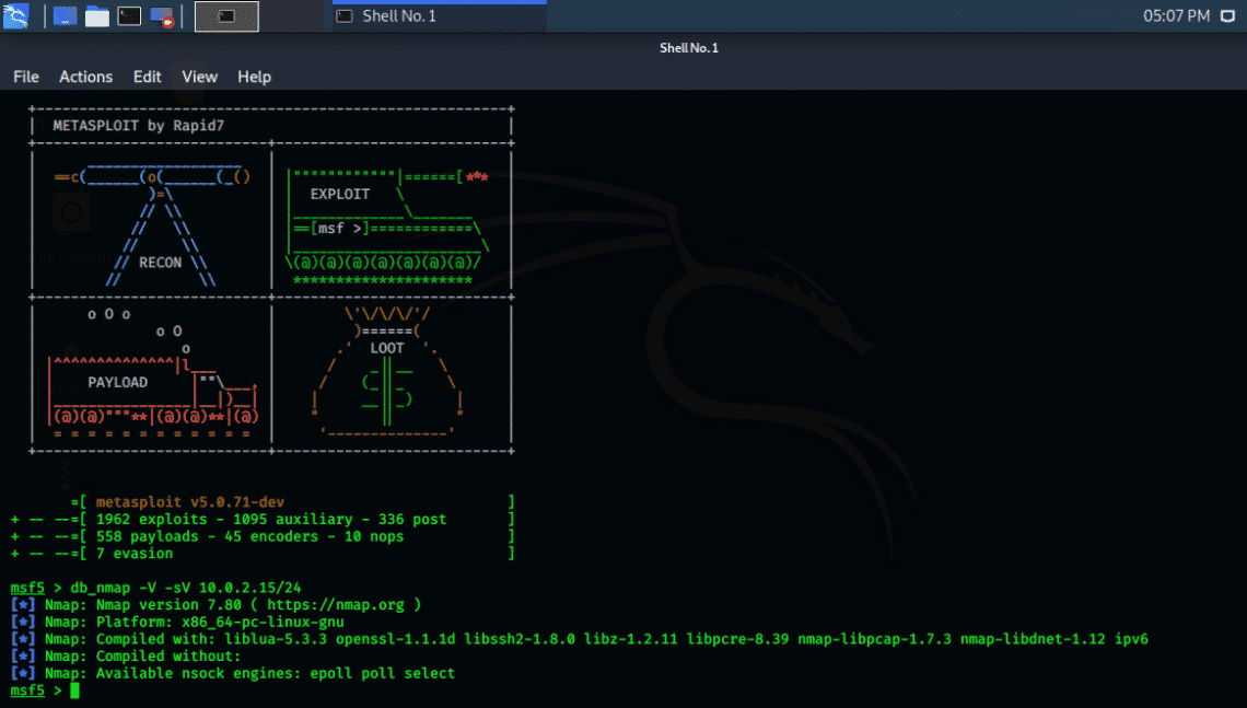 Using Metasploit and Nmap in Kali Linux 2020.1