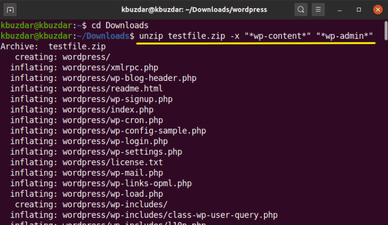 Unzip Command On Linux