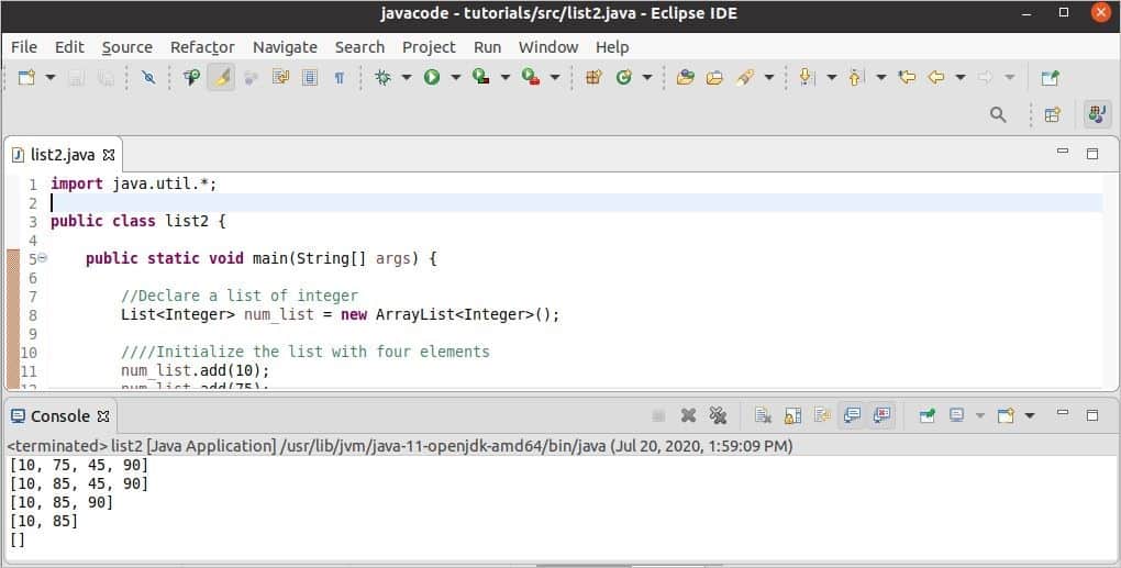 Java List Tutorial