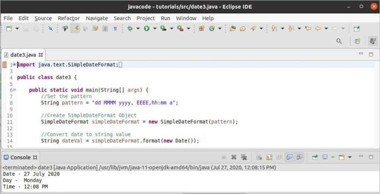 Java Date Format