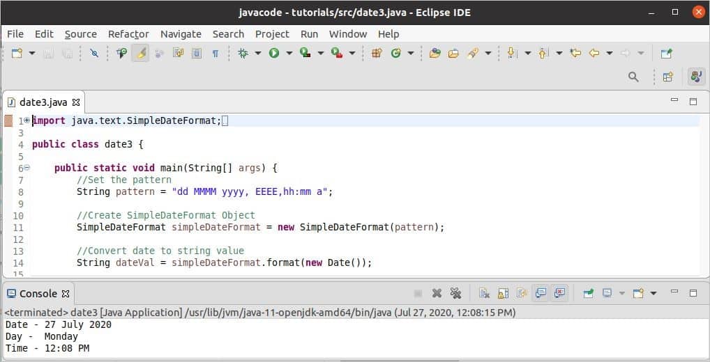 Java Date Format