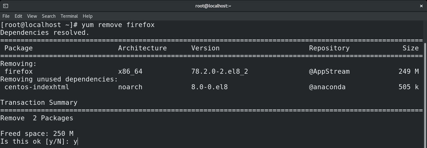 How Do I Uninstall A Yum Package 