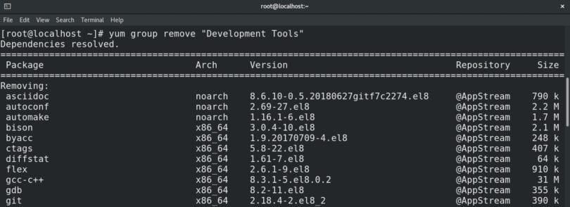 How do I Uninstall a Yum Package?