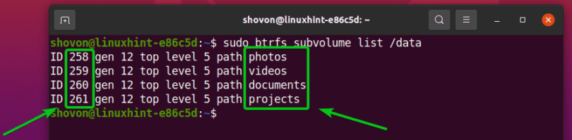 How to Create and Mount Btrfs Subvolumes