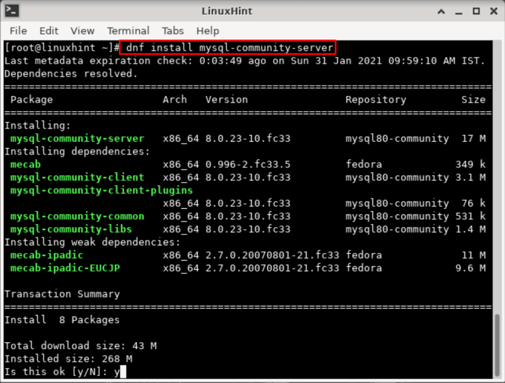 How to Install MySQL on Fedora