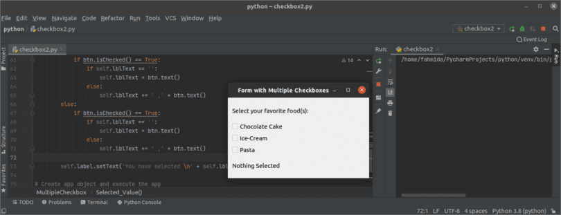How to Use PyQt Checkbox?