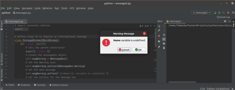 How to Use PyQt QMessageBox
