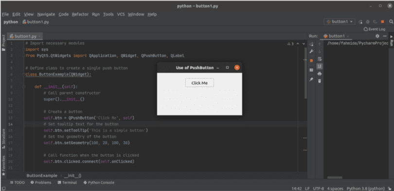 How to Use PyQt QPushButton