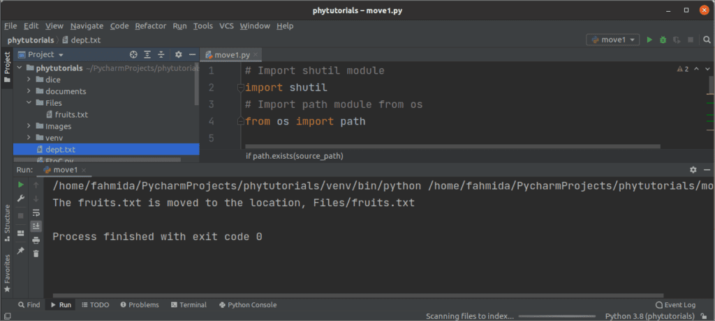 How To Move The File Into Another Directory In Python