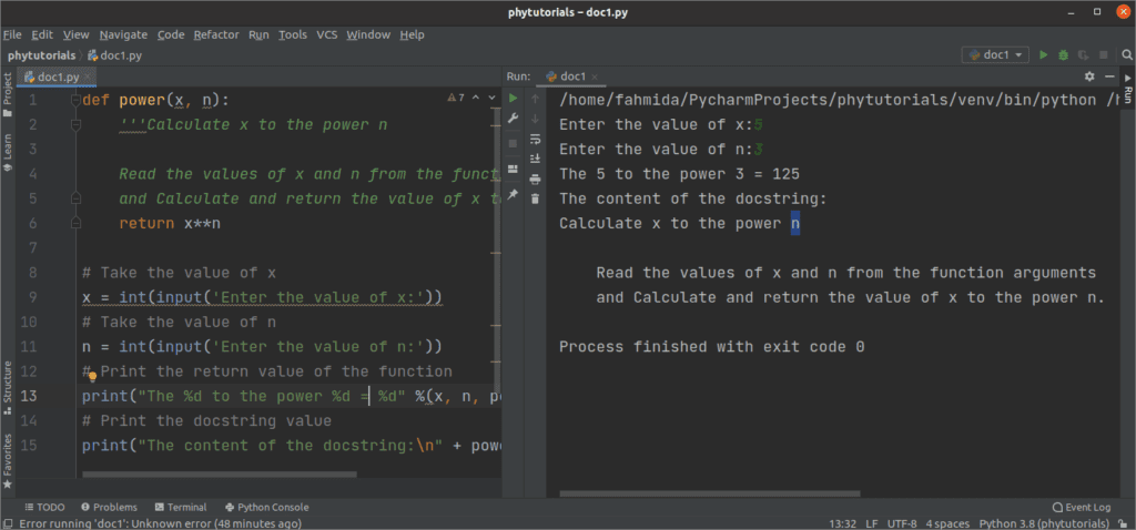 Python Docstring