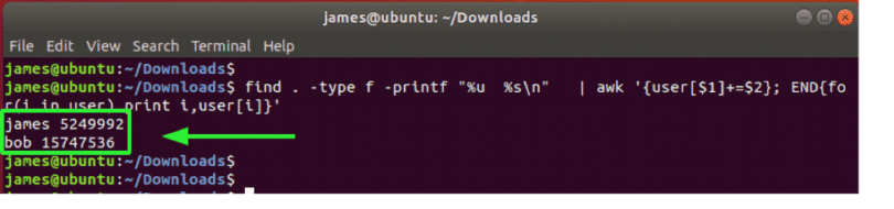 Find Disk Space Used By Specific User Linux