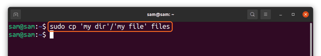 How to reference filename with spaces in Linux