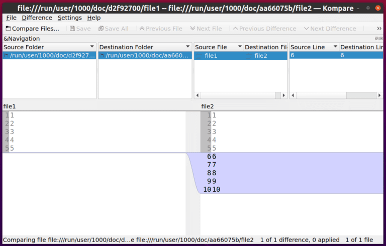 Create Diff Between Two Files In Linux