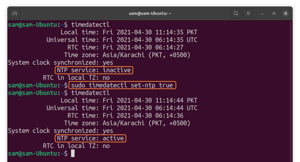 Command To Sync Time With NTP Server In Linux