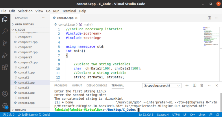 String Concatenation In C