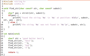 Strstr in C