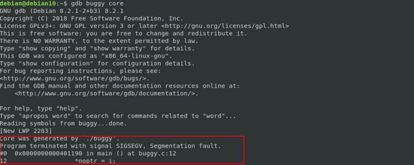 Use GDB Print Stack Trace Of Core File