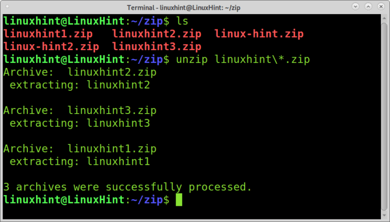 All Zip And Unzip File Operations On Linux