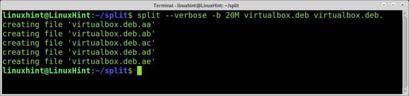 How do I split a file into parts in Linux