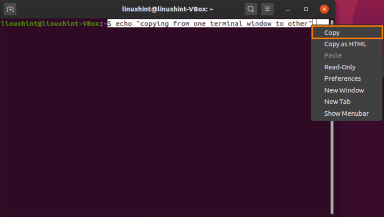 How to copy-paste on Ubuntu terminal