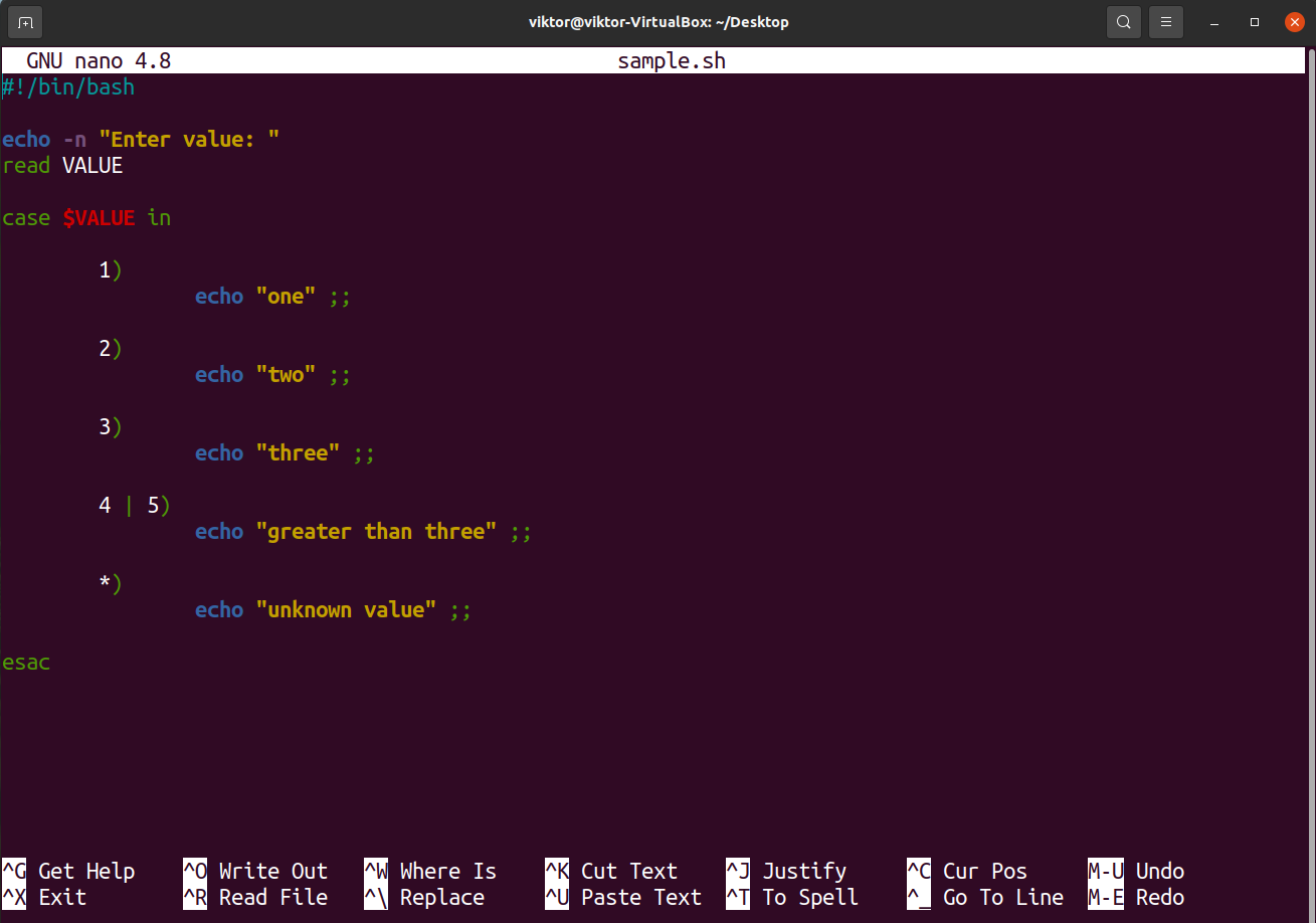 Matching Pattern In Bash Case Statement