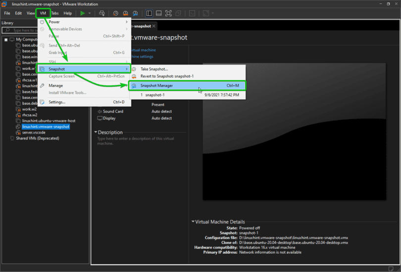 How to Take Snapshots of Virtual Machines in VMware Workstation Pro 16