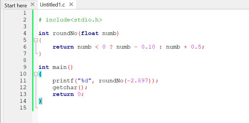 Round Function In C